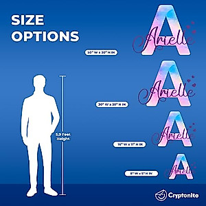 Multiple Font Wall Decor Bright Letter and Shimmer Colors I Custom Name & Initial I Baby Girl I Nursery Wall Decal for Baby Room Decorations I Wall Sticker for Bedroom I Multiple Options for Customization