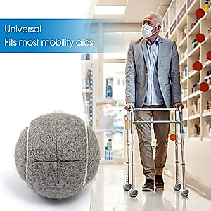 UOWGA 4PCS pre-Cut Tennis Balls, pre-Cut Walker Tennis Balls for Walkers, Furniture Legs Universal Glide Ball, Floor Protection，Grey