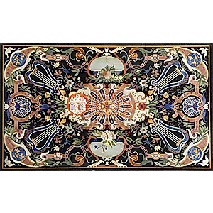 Marble Dining Center Inlay Table Top Marquetry Inlay Home Decor |65"x47"