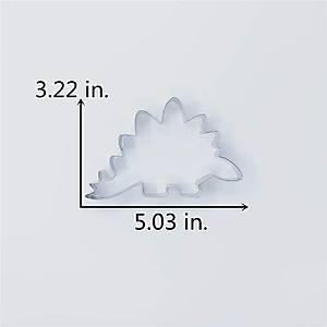 LILIAO Dinosaur Stegosaurus Cookie Cutter for Kids Birthday Party - 5 x 3.2 inches - Dino Biscuit and Fondant Cutters - Stainless Steel