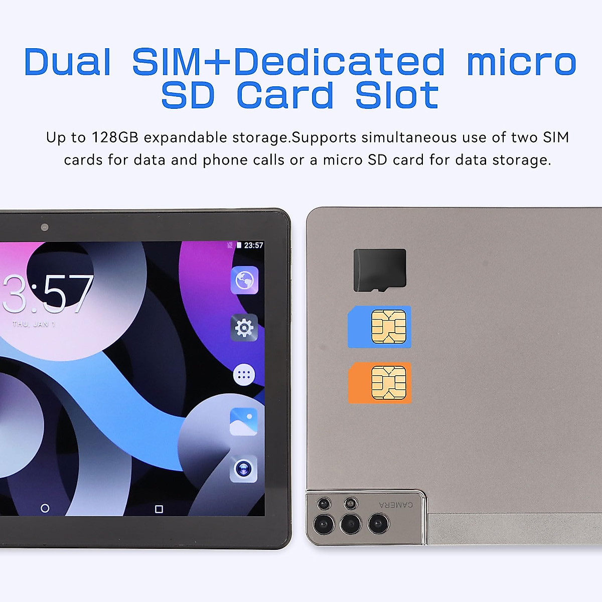 Tablet da 10,1 Pollici, 5G WiFi 4GB 64GB 1920x1200 8MP Tablet da 13MP, Dual Camera Octa Core CPU Tablet Call for Business, Office, Workers, Students (US Plug)