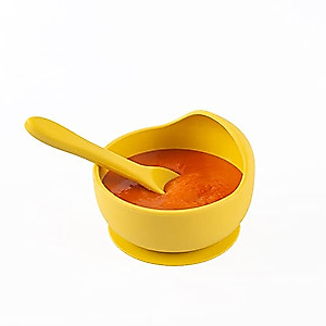 4 Pieces Silicone Baby Spoons and 1piece Silicone Bowl Kids Utensils Self Feeding Supplies First Stage Baby Heat Resistant Food Spoon Safe Infant Baby Spoon for Over 6 Months Babies Boy Girl Toddlers