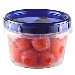 PH Clear Plastic Food Containers 16 oz With Screw-On Lids 5 Pack