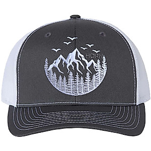 HORN GEAR Trucker Hat - Mountain Hat Edition (Charcoal/White)