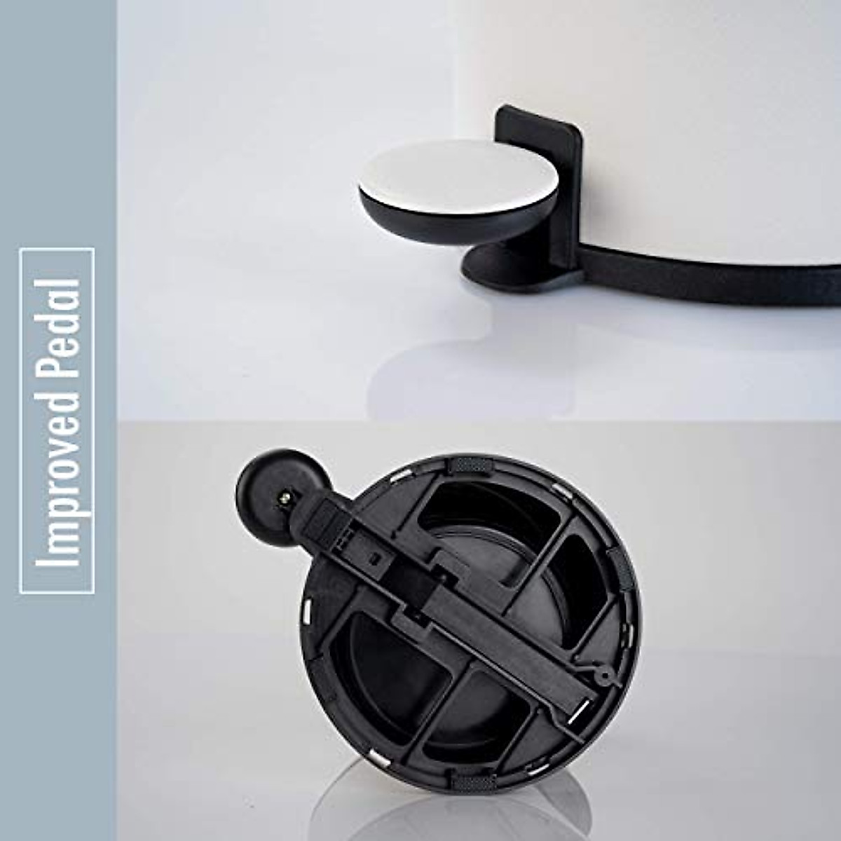 Kazai.®️ Bamboo Bathroom Trash Can | Soft Close and Slip-Resistant | 3L / 0.8 Gall. | Stainless Steel | White