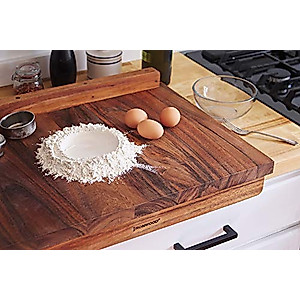 Ironwood Gourmet Double-Sided Countertop Lyon Pastry/Cutting Board With Gravy Groove, Acacia Wood 17.25 x 24 x 1.25 inches