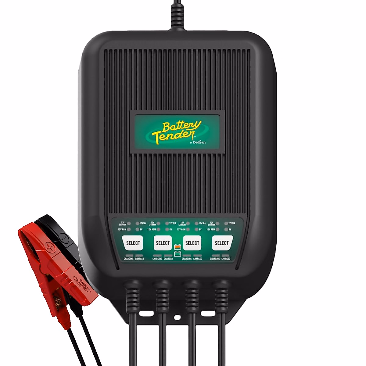 Battery Tender WaveCharge 12 AMP - 4 Bank Multibank Charger - 3 AMPs Per Bank - Selectable 12V / 6V - Smart and Switchable Multi Battery Charger and Maintainer - 022-1004-DL-WH