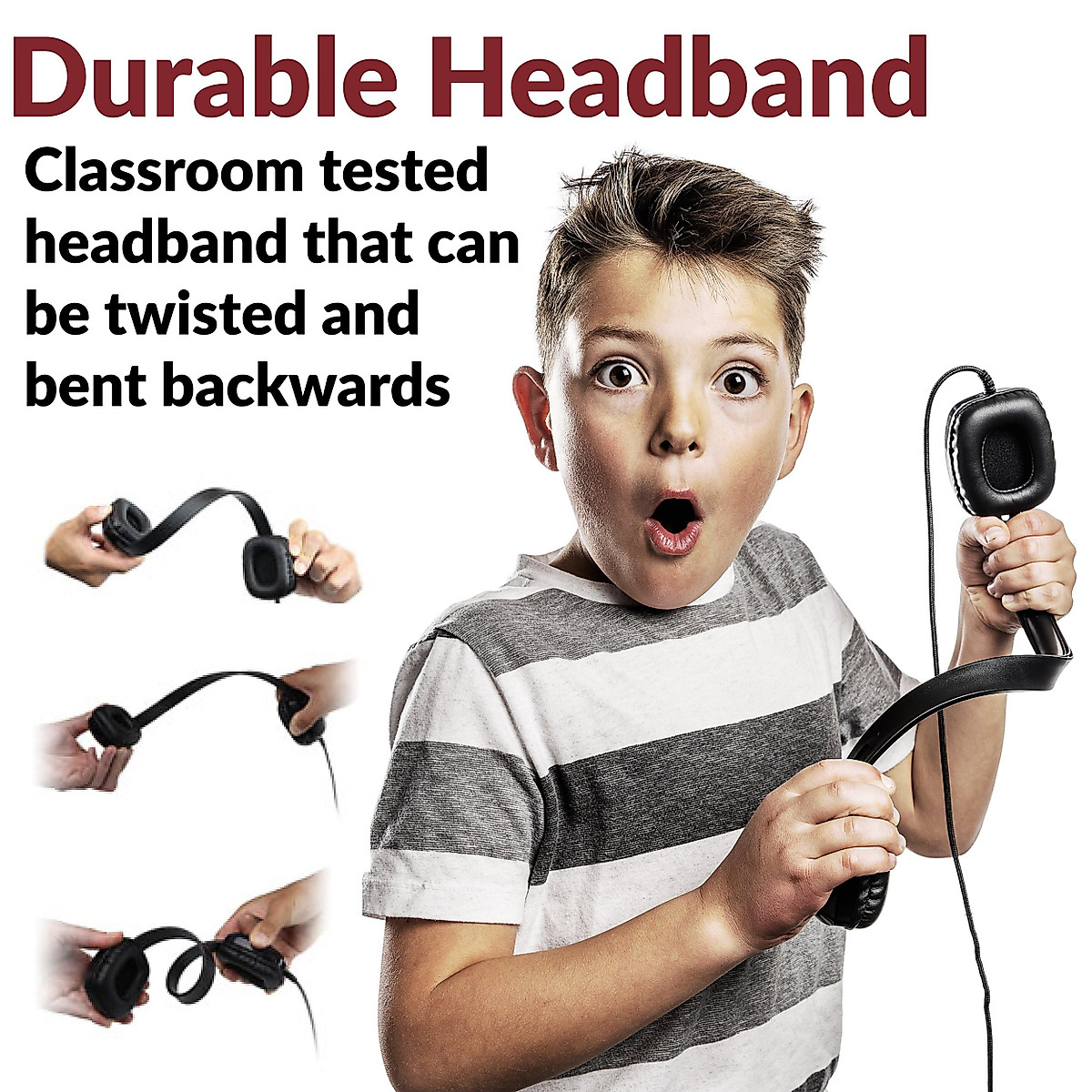 Cyber Acoustics USB Stereo Headphones for PCs and Other USB Devices in The Office, Classroom or Home (ACM-6005)