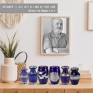 Keepsake Urns, Purple Urns Set of 6, Set of Six Keepsake Urns, Hand Crafted in India by Small Family Business.