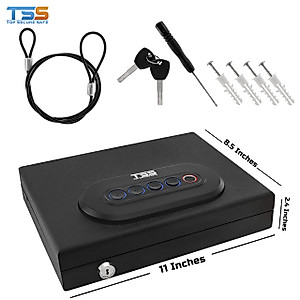 Gun Safe Box Lock Biometric Pistol Vault Firearm Security Key Pad Manual Locks [California DOJ Certified]