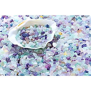 XIANNVXI Aquarium Gravel Rocks Fluorite Tumbled Chips Stone Crystals Pebbles Succulent Fish Tank Decorative Stones Natural Healing Crystals Bulk 0.87 lbs