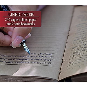 ThoughtSpace Journals Handmade Leather Journal for Women & Men - Prayer & Dream Journal for Women, Lined 6x8 Leather Bound Vintage Poetry Journal