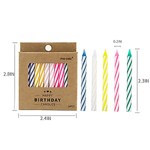 PHD CAKE 144-Count Multicolored Spiral Birthday Candle, Birthday Candles for Cake, Cupcake Candles, Party Celebration