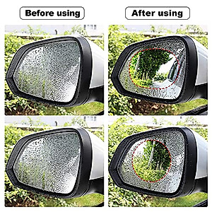 Car Rearview Mirror Waterproof Film - 6 Pieces Side Mirror Film Anti Fog Film for Car Rainproof Mirror Window Film Transparent Nano-Coated Protective Sticker for Cars Trucks Bus Side Windows