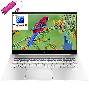 HP [Windows 11 Pro] Envy 17 17.3" FHD Touchscreen Business Laptop, Intel Quad-Core i7-1165G7, 64GB DDR4 RAM, 2TB PCIe SSD, WiFi 6, BT 5.0, Thunderbolt 4, Backlit KB, Fingerprint Reader, Type-C HUB