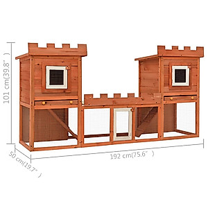 Outdoor Large Rabbit Hutch House Pet Cage,Hamster cage Chameleon cage Chinchilla cage Reptile Terrarium Nesting Boxes Suitable for Patio, Outdoor, Backyard and Farm Double House