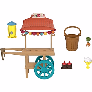 Mattel Spirit Untamed Miradero Snack Cart with Rolling Wheels, Canopy, 5-in Pony & Related Accessories, Great Gift for Ages 3 & Up , Pink
