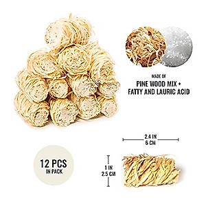 WH Woodhot Quick Ignite Natural Yeti Fire Starter Pack of 12 with 12 Minutes Burning Time for Fireplace Campfires Grill Charcoal BBQ Pizza Oven