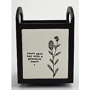 Boston Warehouse Grateful Heart Swivel Base Utensil Caddy, Black