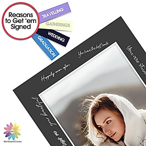 Mat Board Center, Pack of 25, 5x7 for 4x6 Black Mats - Acid Free, 4-ply Thickness, White Core - for Pictures, Photos, Framing