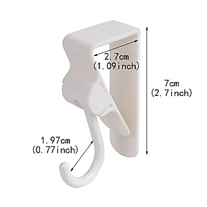 Saim 10Pcs Plastic Hooks Clip Design Firm Hanger ABS Smooth and Bright Suitable for Bathroom Kitchen Bedroom Offices