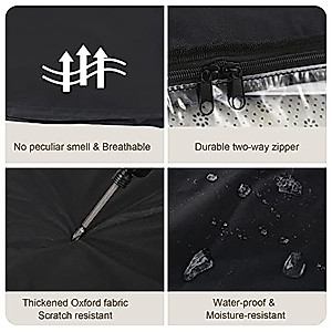 VOOWO 3 Pack Blanket Storage Bag, Oxford Comforter Storage Bag, 100L Large Quilt Storage Bag for Clothes, Blanket, Comforter and Bedding, Waterproof Moving Bag, Under Bed Storage Bag (Black)