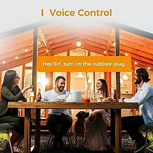 Outdoor Smart Plug, Works with Apple HomeKit, Siri, Alexa, and Google Assistant, Refoss WiFi Outlet with 2 Grounded Sockets IP44 Waterproof, FCC & ETL Certified