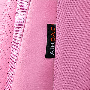 CAR PASS Bling Car Seat Covers, Shining Rhinestone Waterproof Faux Leather Pink Car Accessories Two Front Only Universal Fit Auto Glitter Crystal Sparkle Strips for Cute Women Girl, Pink Diamond