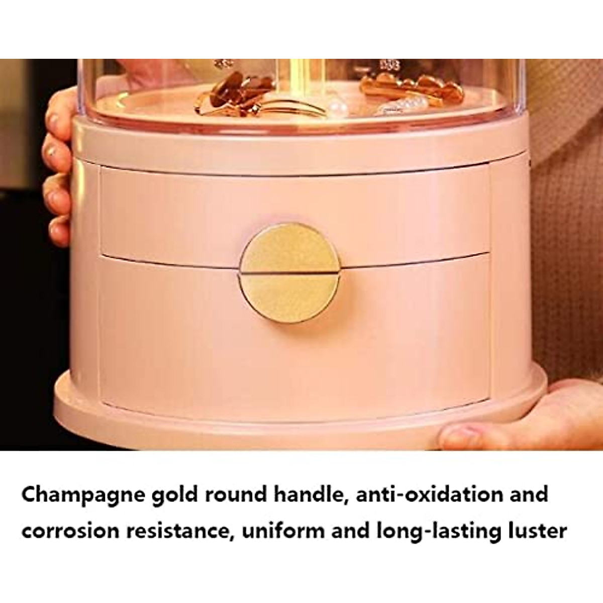 Jewelry Box Jewelry Boxes Jewelry Box Rotating Jewelry Boxes Multifunctional Necklace Hangers ABS Dust Cover Organizer Box Large Capacity Exquisite Storage Boxes jewellery case Jewelry Organizer