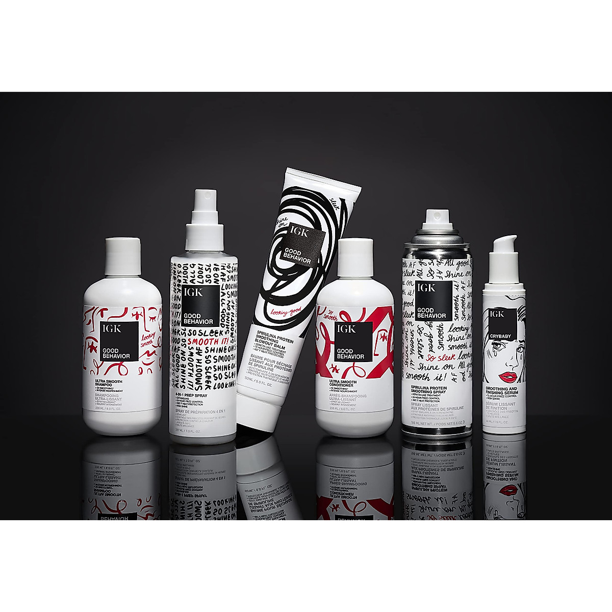 IGK GOOD BEHAVIOR Ultra Smooth Shampoo Liter | Frizz Control + Hydrates + Shine | Vegan + Cruelty Free | 33.8 Oz