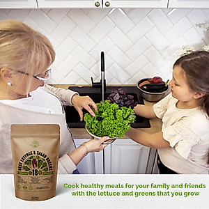 Organo Republic 18 Lettuce & Salad Greens Seeds Variety Pack 9200+ Non-GMO Heirloom Lettuce Seeds for Indoors & Outdoors Garden, Hydroponics, Aerogarden - Arugula, Kale, Spinach, Swiss Chard, Lettuce