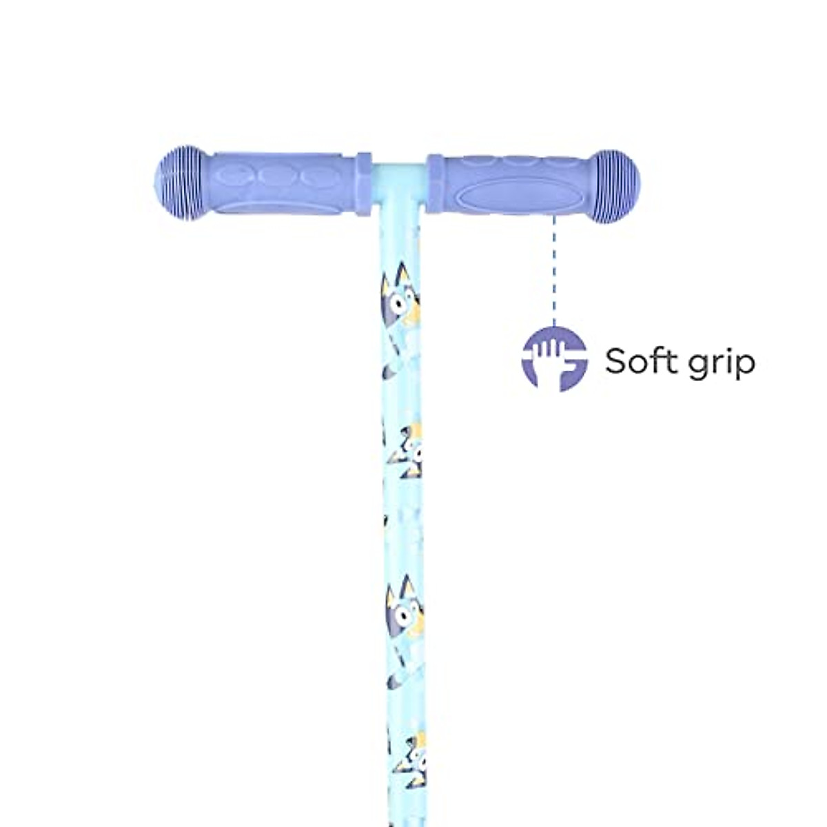 Bluey Self Balancing Kick Scooter with Light Up Wheels, Extra Wide Deck, 3 Wheel Platform, Foot Activated Brake, 75 lbs Limit, Kids & Toddlers Girls or Boys, for Ages 3 and Up