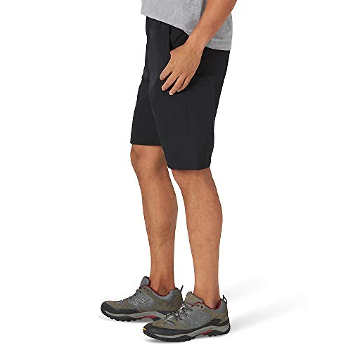 Wrangler Authentics mens Performance Side Elastic Utility Cargo Shorts, Black, 34 US