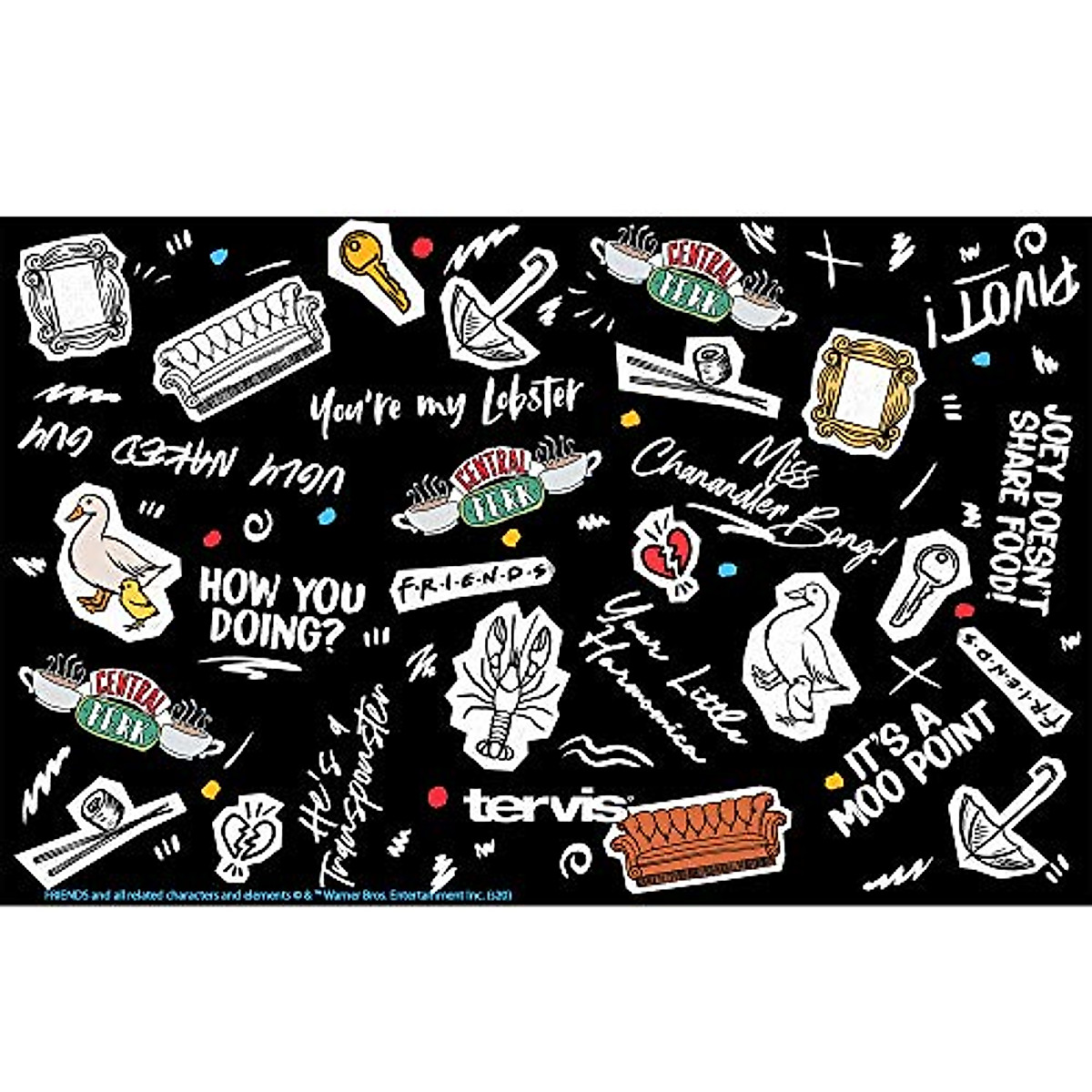 Tervis Triple Walled Friends Collage Insulated Tumbler Cup Keeps Drinks Cold & Hot, 20oz Legacy, Stainless Steel