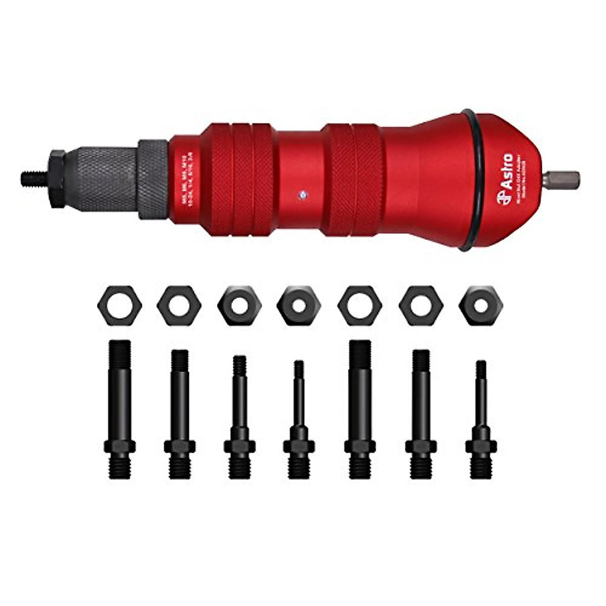 Astro Pneumatic Tool ADN38 XL Rivet Nut Drill Adapter Kit - 3/8" Capacity