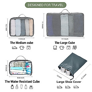 MOLNIA Travel Backpack for Men, 47L Carry On Backpack, 17.3inch Laptop Backpack Flight Approved, with 3 Packing Cubes & 1 Shoe Bag, Expandable Business Suitcase, Weekender Duffel Bag, Grey-green