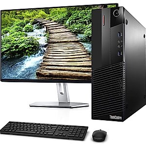 Lenovo M93P SFF Computer Desktop PC, Intel Core i5 3.2GHz Processor, 16GB Ram, 128GB M.2 SSD, 2TB HDD, Wireless Keyboard & Mouse, WiFi | Bluetooth, New 23.8" FHD LED Monitor, Win 10 Pro (Renewed)