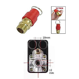Central Pneumatic Air Compressor Pressure Switch Control Valve With 1/4"PT Thread Safety Pressure Relief Valve,Replacement Parts 90-120 PSI 4 Port 240V Air Compressor Pressure