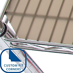 Seville Classics Heavy Duty Fitted Wire Shelf Liners Water-Resistant Protector Mat, Non-Adhesive, for Wired Shelves, Office, Kitchen, Garage (2 Pieces), Semi-Transparent Taupe, fits 30" x 14" Shelf