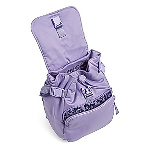 Vera Bradley Women's Cotton Utility Mini Backpack Purse, Lavender Petal - Recycled Cotton, One Size