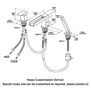 Wowkk Waterfall Roman Tub Faucets Deck Mount Brushed Nickel Bathtub Faucets Brass Tub Filler Bathroom Faucets with Hand Shower