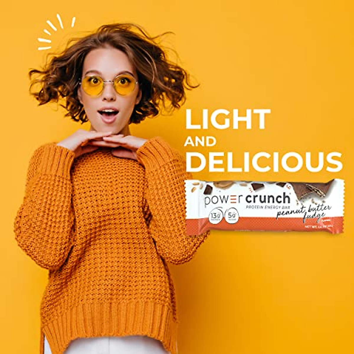 Power Crunch Whey Protein Wafer Bars, High Protein Snacks with Delicious Taste, Peanut Butter Fudge, 1.4 Ounce (12 Count)