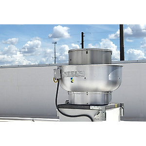 Stainless Steel Commercial Hood System, Includes 8' Long Stainless Steel Exhaust Hood, Rooftop Exhaust Fan, Untempered Supply Fan, Roof Curbs, Insulated Grease Duct, and Electrical Controls