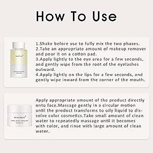 Kimtrue Gentle Eye and Lip Makeup Remover, Double Action of Water and Oil to Clean Quickly for Sensitive and all Skin type- 150ml/5 Fl OZ