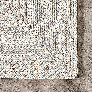 nuLOOM Rowan Braided Texture Indoor/Outdoor Area Rug, 6' Round, Ivory