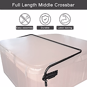 REGMICS Spa Cover Lifts - Pivot Top Mount Spa & Hot Tub Cover Lift Removal System Reinforced Brackets with 3 Hook Towel Rack Fits Most Spas & Hot Tubs