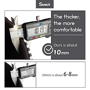 Sunlit Set of 2 Anti Fatigue Kitchen Floor Mat, Non Slip Waterproof Comfort Standing Mat, 0.4 Inch Thick Cushioned Farmhouse Kitchen Rug Runner, White Black Buffalo Check (17"x28"&17"x47")