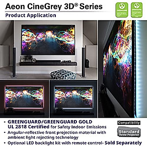 Elite Screens Edge Free Ambient Light Rejecting Fixed Frame Projection Projector Screen, Aeon CineGrey 3D Series, 138-inch 2.35:1 for Home Theater, Movie and Office Presentations AR138C3D-WIDE, Black