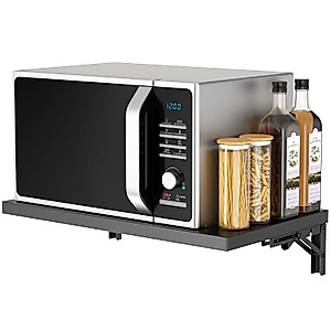 lanliebao 20IN Wall Shelf Metal Shelving Heavy Duty Commercial or Household Grade Wall Mount Microwave Oven Shelf with Fixing Kit