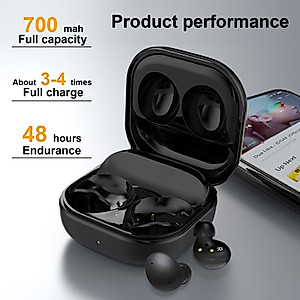 Wireless Charging Case for Samsung Galaxy Buds 2 Charging Case Replacement, Charger Case Compatible with Galaxy Buds 2 Charger Support Wired and Wireless Charging (NOT Included Earbuds) Black